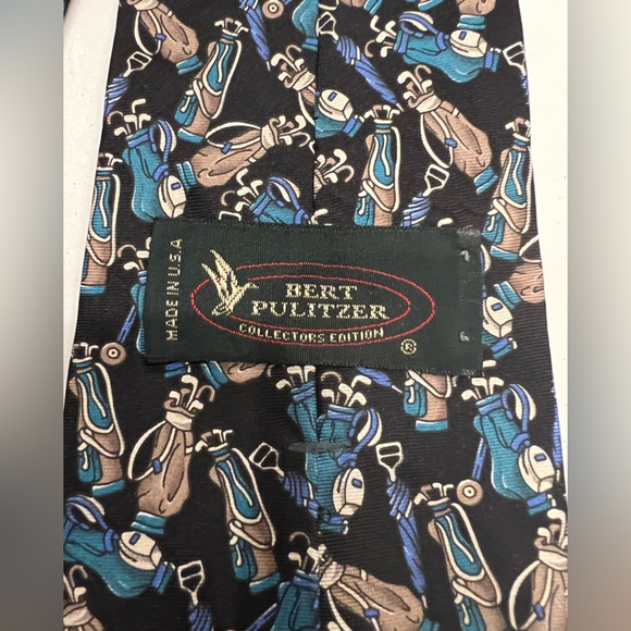 Bert Pulitzer | Accessories | Bert Pulitzer Vintage Golf Necktie Authentic 8s 90s Tie Golfbag ...